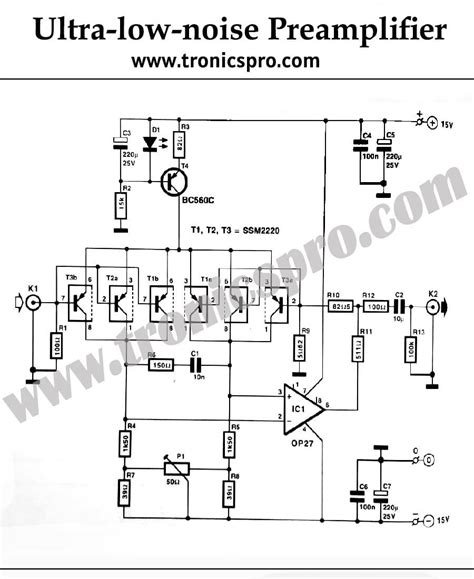 ultra low noise preamplifier circuit diagram tronicspro circuit