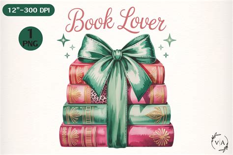 Book Lover Coquette Bow Book Stack Png Graphic By Vintageart · Creative