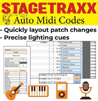 StageTraxx Automatic Midi Commands For Lyric Editor Music Lighting Set Lists