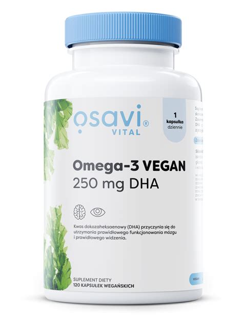 Omega 3 Vegan Vital 250mg Dha 120 Vegan Softgels Osavi