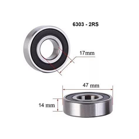 Rodamiento 6303 2rs Medidas 17x47x14 Milimetros