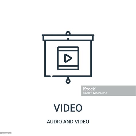 오디오 및 비디오 컬렉션에서 비디오 아이콘 벡터입니다 얇은 라인 비디오 개요 아이콘 벡터 일러스트 레이 션입니다 0명에 대한 스톡 벡터 아트 및 기타 이미지 Istock