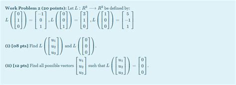 solved work problem 2 20 points let l r3 3 l r3 be