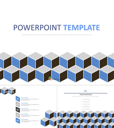 Gray Blue Hexagon Free Ppt Template