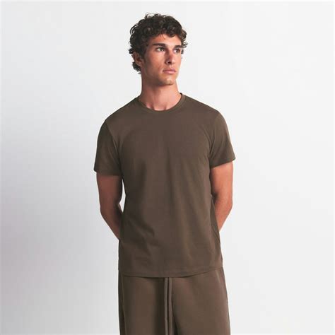 Skims Cotton Mens Classic T Shirt Driftwood Skims