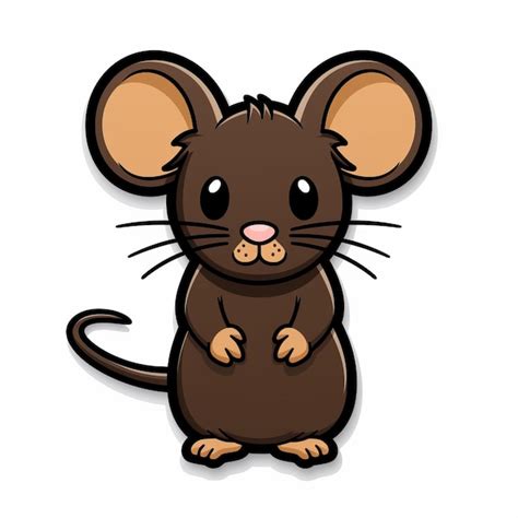 Premium Ai Image Cute Brown Rat Drawing Bold Character Design With