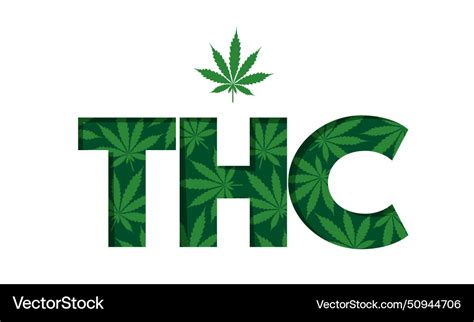 Thc Abbreviation Of Tetrahydrocannabinol Letters Vector Image