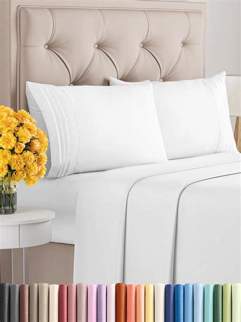 King Size 4 Piece Sheet Set Comfy Breathable And Cooling Sheets Hotel