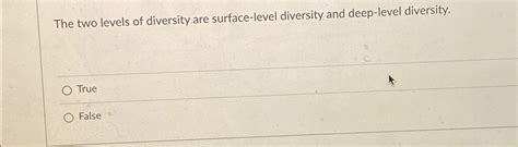 Solved The Two Levels Of Diversity Are Surface Level