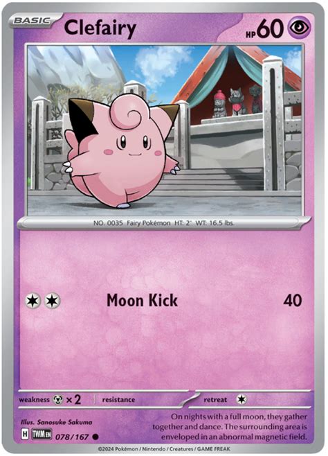 Clefairy Twilight Masquerade 78 Pokemon Card