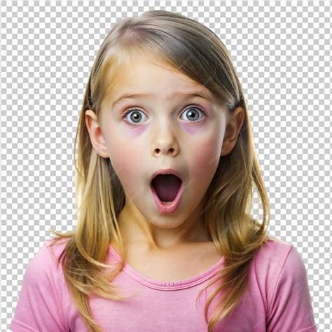 A Girl With A Surprised Expression On Her Face Png Premium Ai