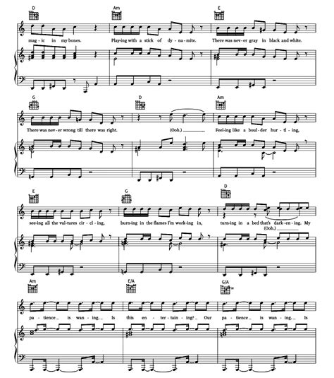 Bones By Imagine Dragons Sheet Music Meta Chords