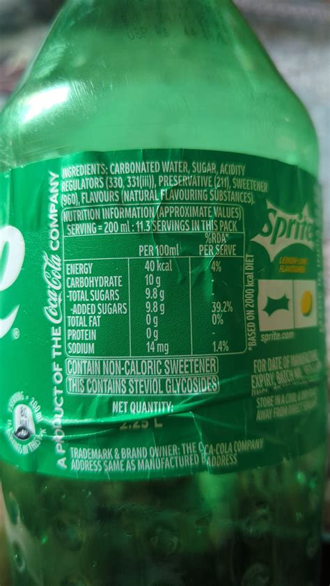 Sprite Ingredients List