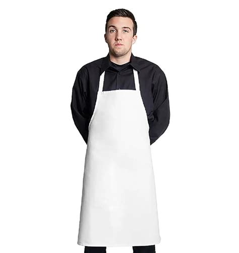 White Basic Chef Bib Apron Fiumara Apparel Made In The Usa