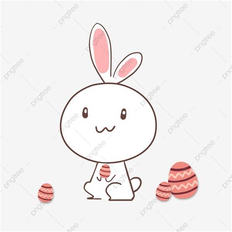 可愛 卡通 手繪 復活節 卡通 彩蛋 兔子素材圖案，psd和png圖片免費下載