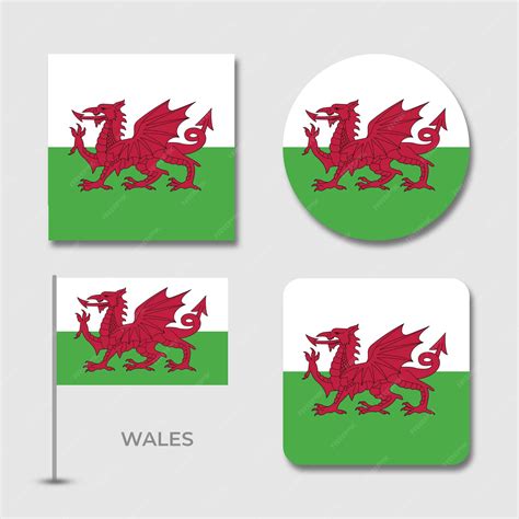 National Flags Of Wales Set Design Template Psd File Premium Psd