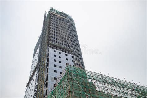 Outside Of Commercial Building Being Repaired Horizontal Composition