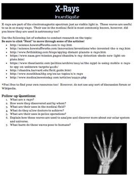 Stem Activity X Rays By Wandering Minds Teachers Pay Teachers