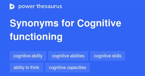 Cognitive Functioning Synonyms 133 Similar Words And Phrases