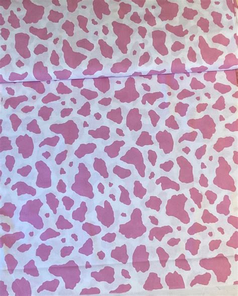 Pink Cow Print Fabric White And Black Cotton Fabric Fat Quarter Or By