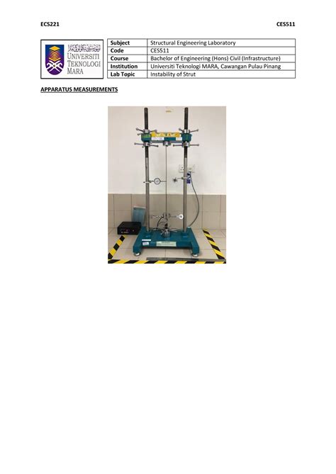 Week 2 Instability Of Strut Structural Engineering Lab Uitm Studocu