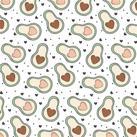 Premium Vector Cute Avocado Pattern Background