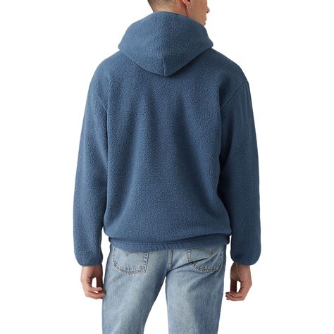 Levis Mens Quarter Zip Sherpa Fleece Hoodie Marks