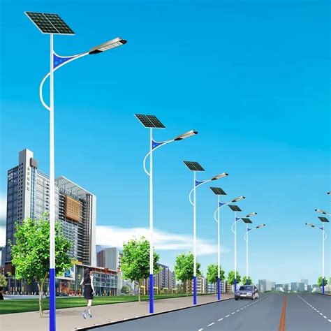 Single Arm Street Light Pole 12m Lamp Light Pole Solar Street Lights
