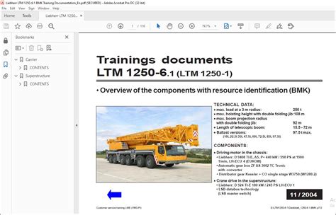 Liebherr Crane Ltm 1250 6 1 Bmk Training Documentation Manual Pdf