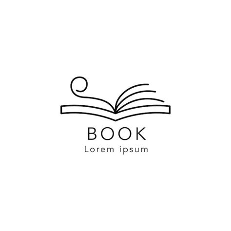 Monoline Simple Book Logo Icon Vector