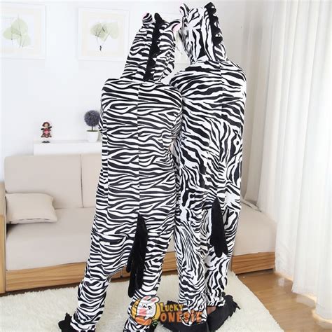 Zebra Onesie Pajamas Costume For Couple Animal Onesies