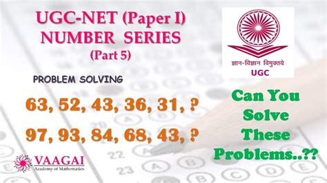 Ugc Net Paper 1 Number Series Part 5 Problem Solving Youtube