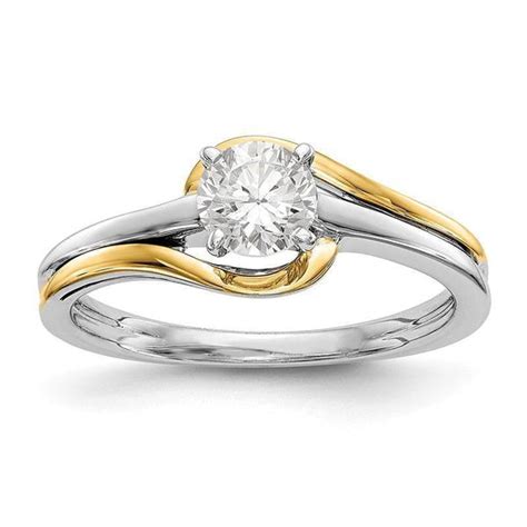 14k Two Tone Peg Set By Pass Mounting Engagement Ring Sgg