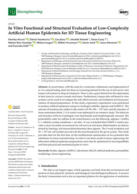 Pdf In Vitro Functional And Structural Evaluation Of Low Complexity
