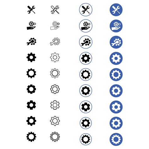 Options Icon Vector Set Settings Illustration Sign Collection