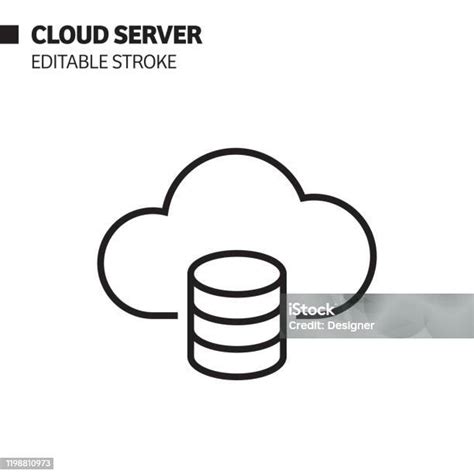 Ikon Garis Server Awan Ilustrasi Simbol Vektor Kerangka Pixel Perfect