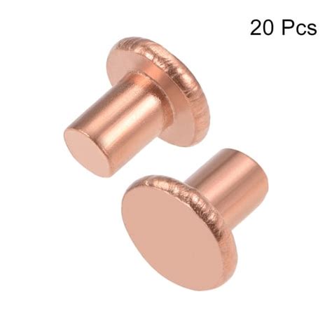 20 Pcs 15 64 X 5 16 Flat Head Copper Solid Rivets Fasteners Copper Tone Bed Bath And Beyond