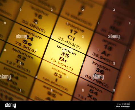 Tavola Periodica Degli Elementi Alogeno Bromo Foto Stock Alamy