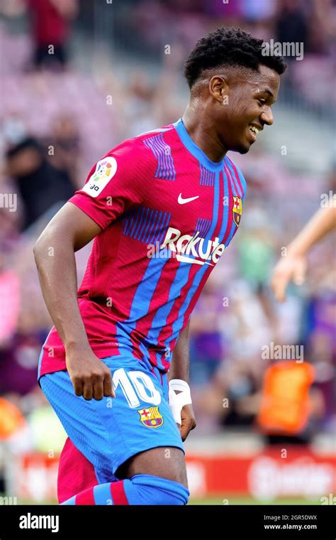 Barcelona Sep 26 Ansu Fati Celebrates A Goal During The La Liga