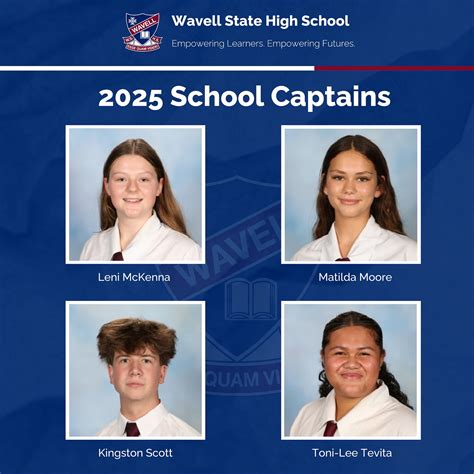 Wavell State High School Congratulations To Our Newly Elected 2025 School Captains 🎓 Were