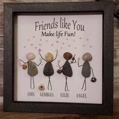 Best Friends Pebble Art Besties Short Friend Tall Friend Special Birthday Pebble Art
