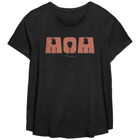 Plus Size Fender Mom Scoop Hem Flowy Graphic Tee