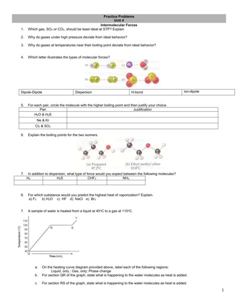 Intermolecular Forces Practice Problems