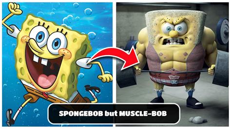 Spongebob But Muscle Bob 💥 All Characters Youtube