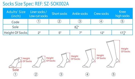 Sock Size Chart Men Minimalist Chart Design