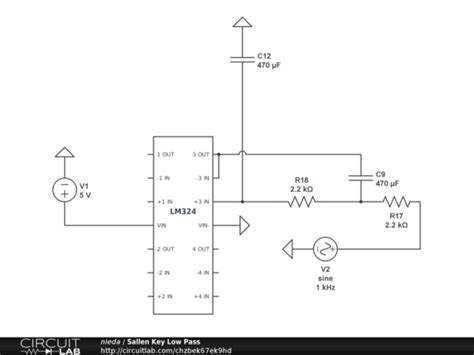 Sallen Key Low Pass Circuitlab