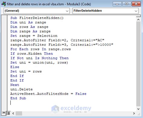 How To Filter And Delete Rows With VBA In Excel 2 Methods ExcelDemy
