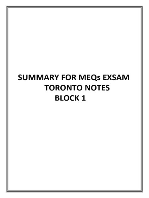 Summary Of Toronto Meqs Pdf Traumatic Brain Injury Shock