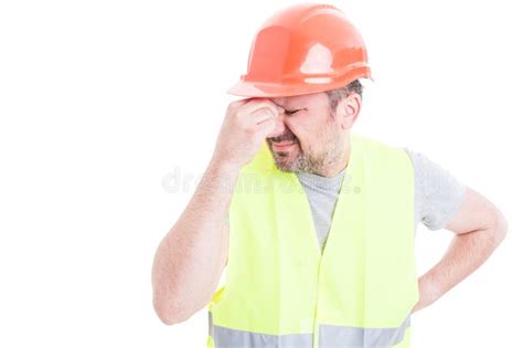 Portrait Of Male Constructor Forgot To Do Something Stock Photo Image Of Adult Labor