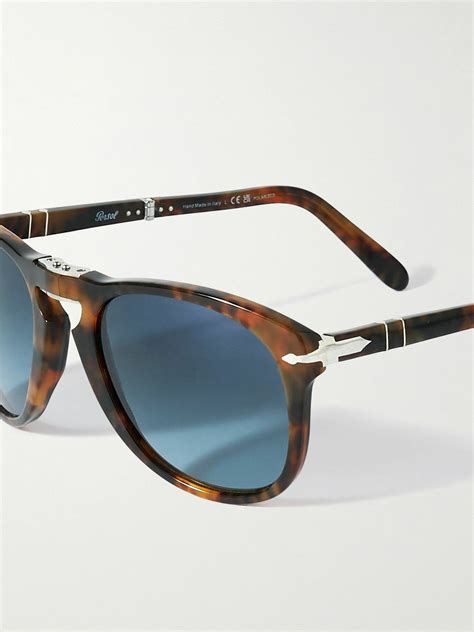 Persol Steve Mcqueen Round Frame Folding Tortoiseshell Acetate